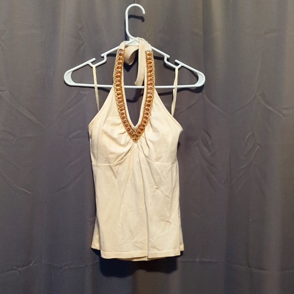 a.n.a | Tops | Ana Halter Top Low Back Cream Colored Tank | Poshmark